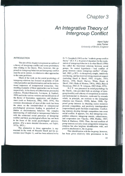 An Integrative Theory of Intergroup Conflict | ALNAP