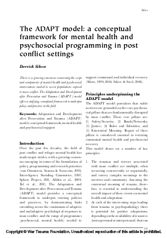 The ADAPT model: a conceptual framework for mental health and ...