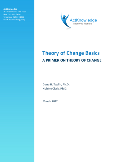 Theory of change basics: A primer on theory of change. | ALNAP