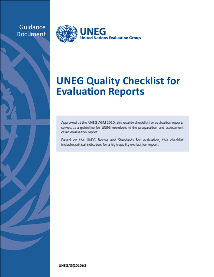 UNEG Quality Checklist for Evaluation Reports | ALNAP