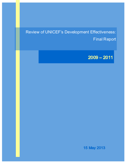 Review of UNICEF's Development Effectiveness: Final Report 2009-2011 | ALNAP