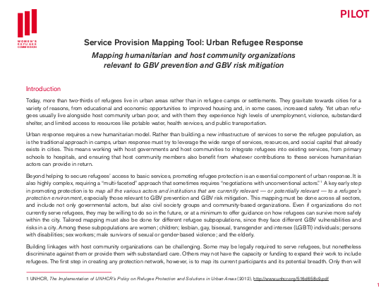 Service Provision Mapping Tool: Urban Refugee ResponseMapping ...