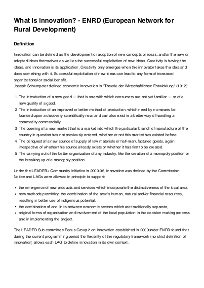 What is innovation? - ENRD (European Network for Development) | ALNAP